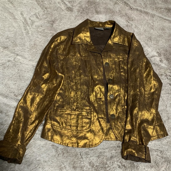 Chico's | Jackets & Coats | Metallic Gold Jacket | Poshmark